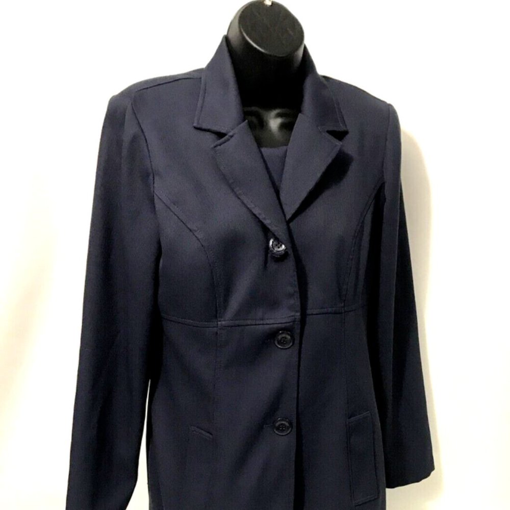 Vintage 90s Y2k Lisa Jo Dress & Jacket Suit Slate Blu… - Gem